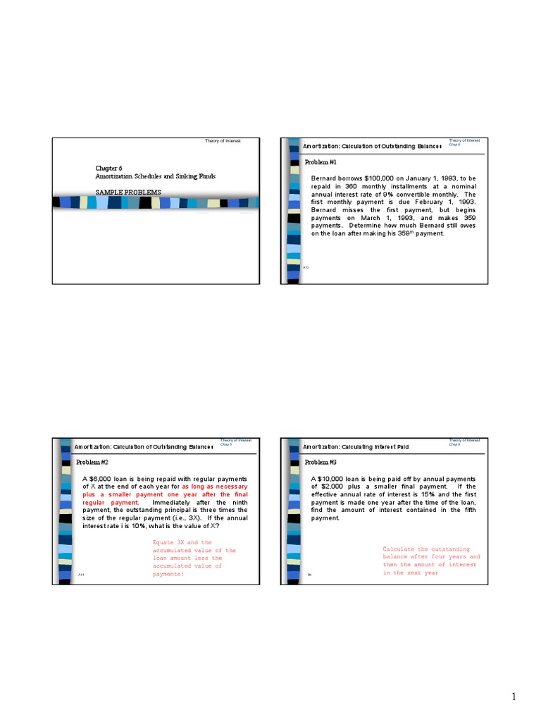 Chapter 6 Sample Problems | PDF | Amortization (Business) | Interest