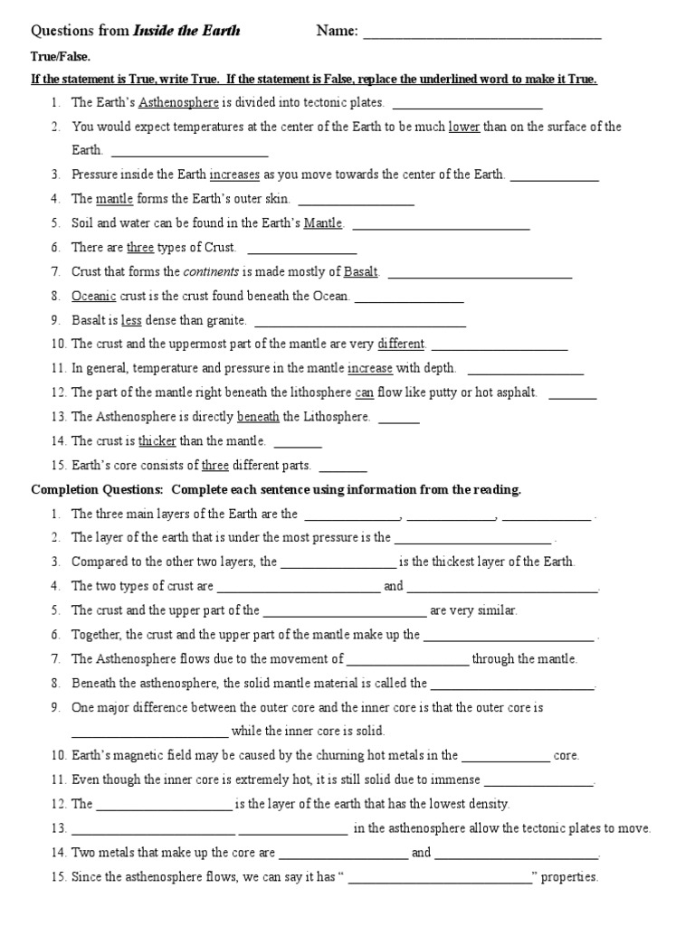 Earth Science Quiz for Students | PDF | Science & Mathematics