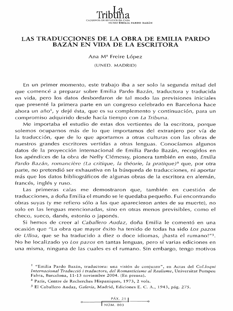 Traducciones de Emilia Pardo Bazán | PDF | Traducciones | Novelas