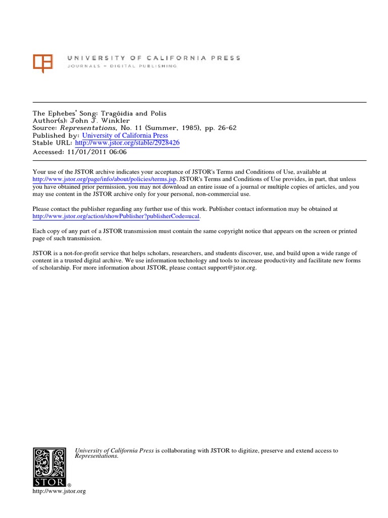 Ephebes and Origin Tragoidia PDF | PDF | Ancient Greece | Leisure
