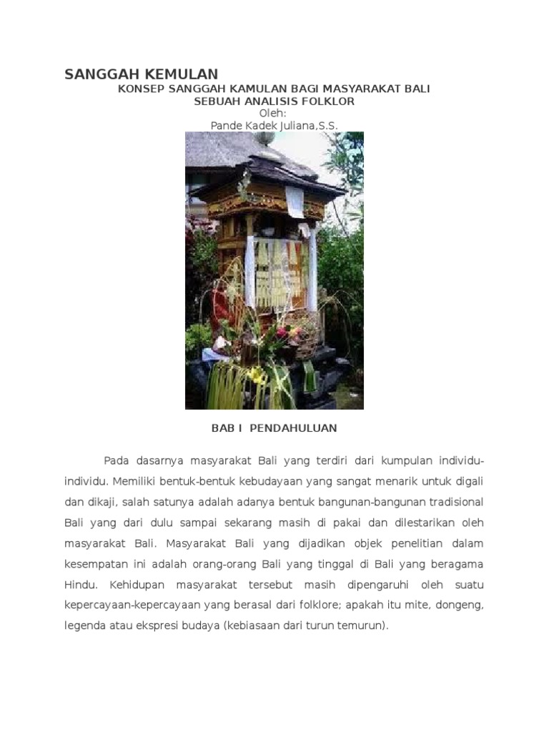 Sanggah Kemulan | PDF | Filsafat