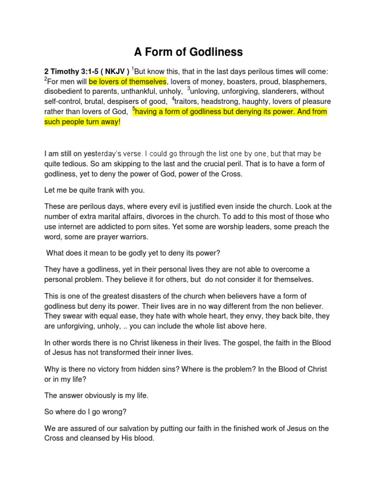 A Form of Godliness | Paul The Apostle | Jesus