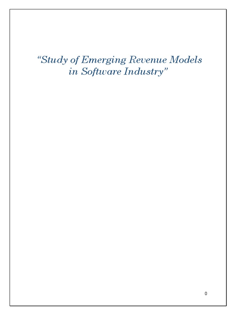 Emerging Revenue Models in Software Industry | PDF | Software As A ...