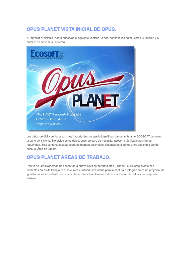 Manual de Opus Planet | PDF | Ventana (informática) | Presupuesto