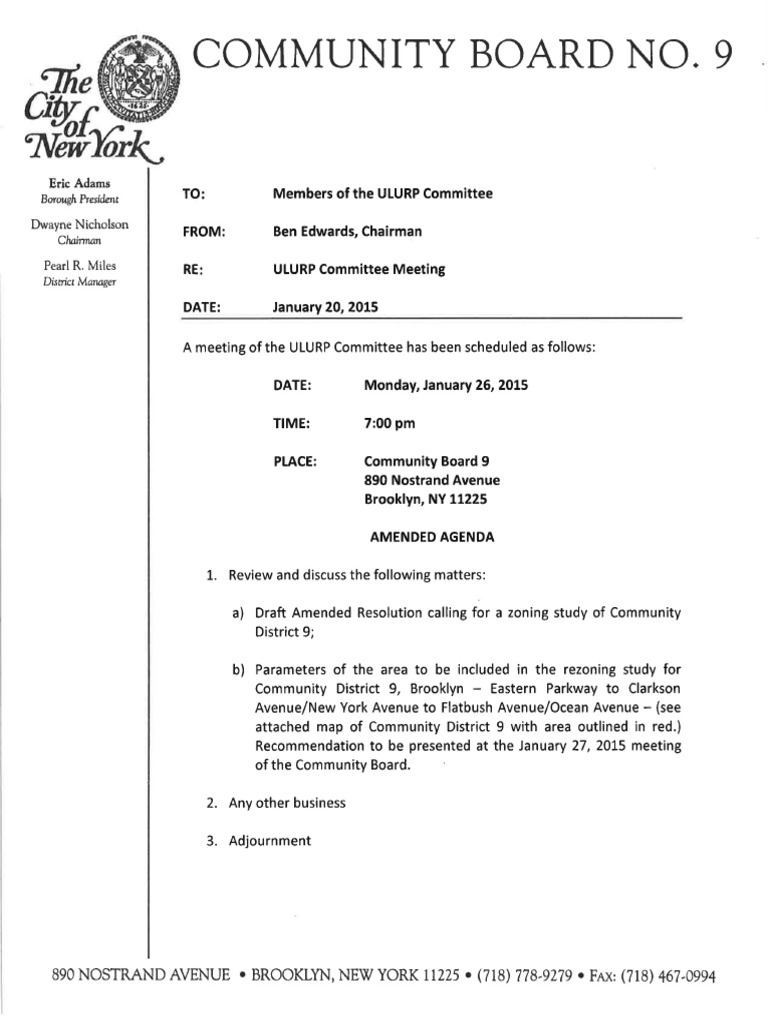CB9's Redrafted Zoning Resolution, January 2015 | PDF