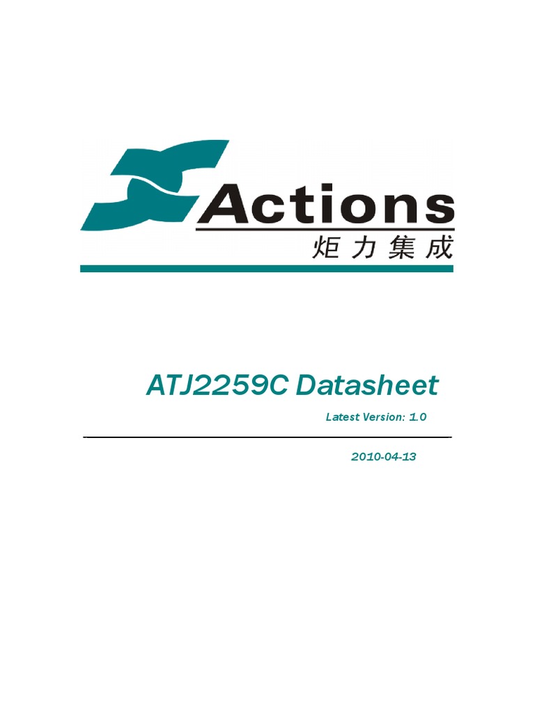 ATJ2259C+Datasheet V1.0 100413 | PDF | Secure Digital | Battery Charger
