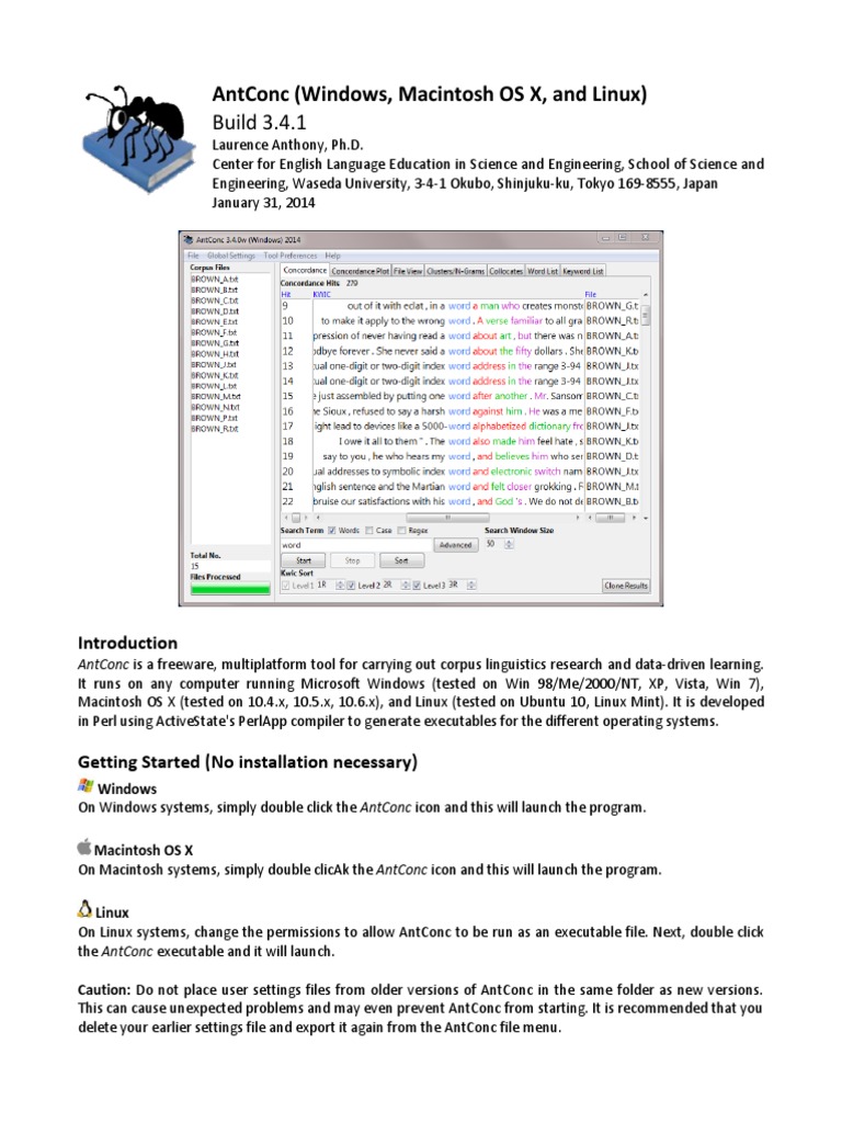 AntConc Readme | PDF | Regular Expression | Computer File