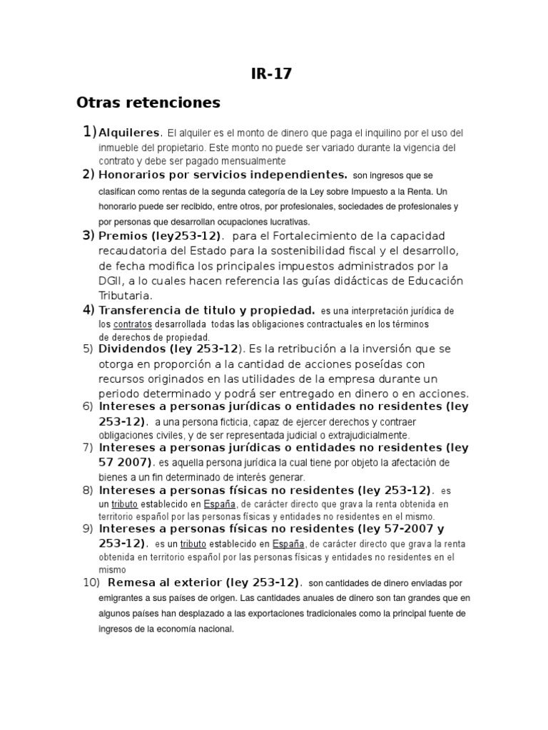 Formulario IR 17 | PDF | Impuestos | Propiedad