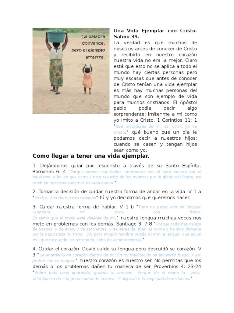 Una Vida Ejemplar Con Cristo. | Descargar gratis PDF | Cristo (título ...