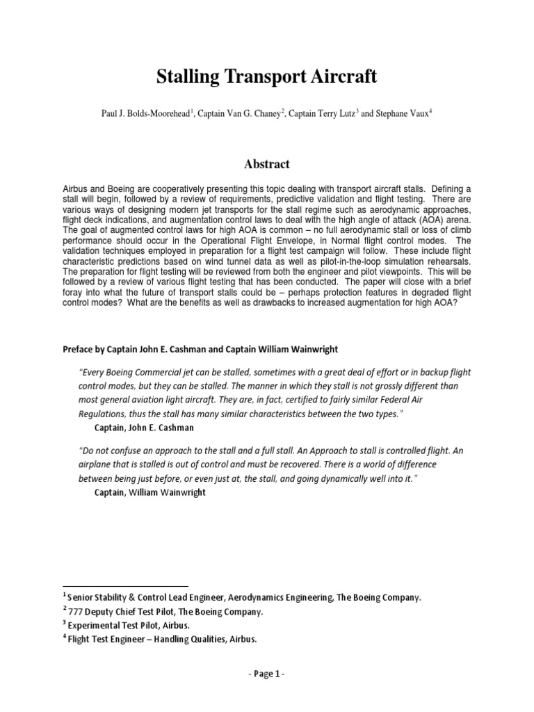 Stalling Transport Aircraft - Dec 2013 | PDF | Stall (Fluid Mechanics ...