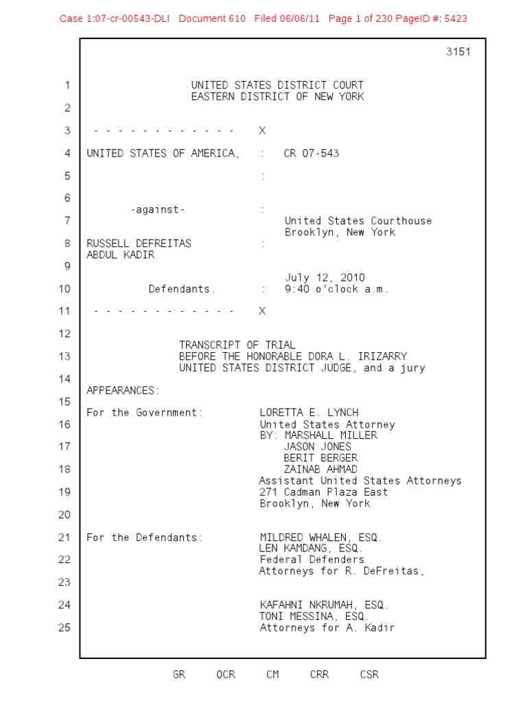(English) Transcript of Trial - United States of America V Russell ...