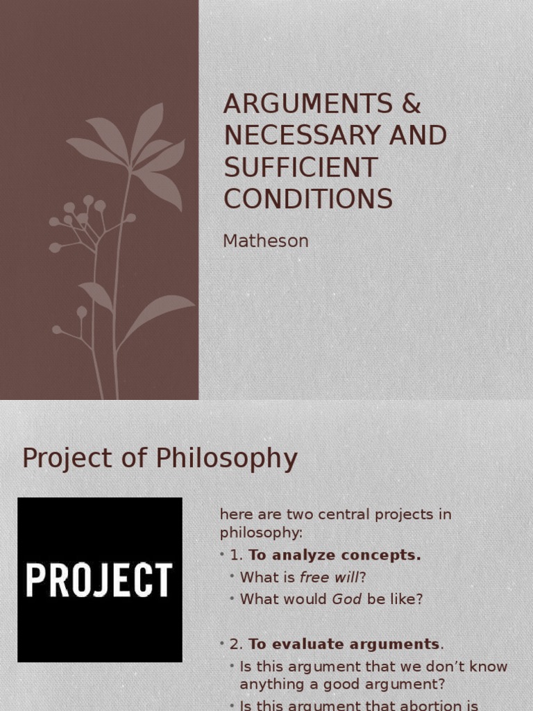 Arguments and Necessary and Sufficient Conditions | PDF | Validity ...