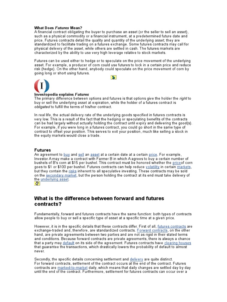 Project On Futures and Options | PDF | Futures Contract | Order (Exchange)