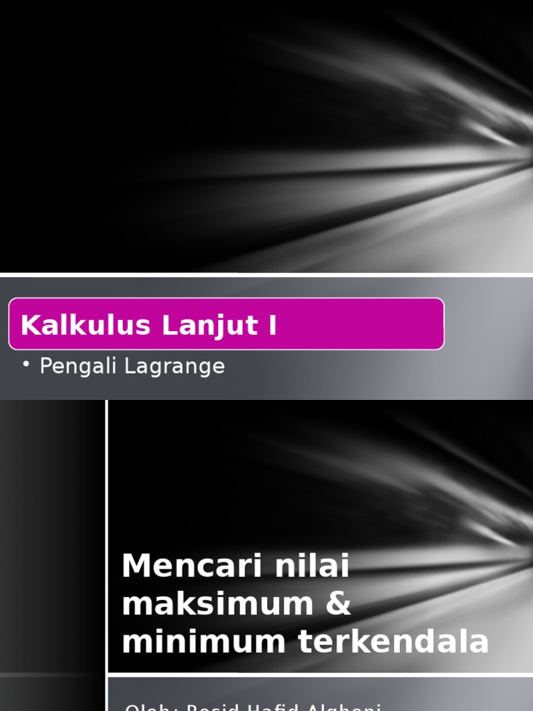 Pengali Lagrange | PDF