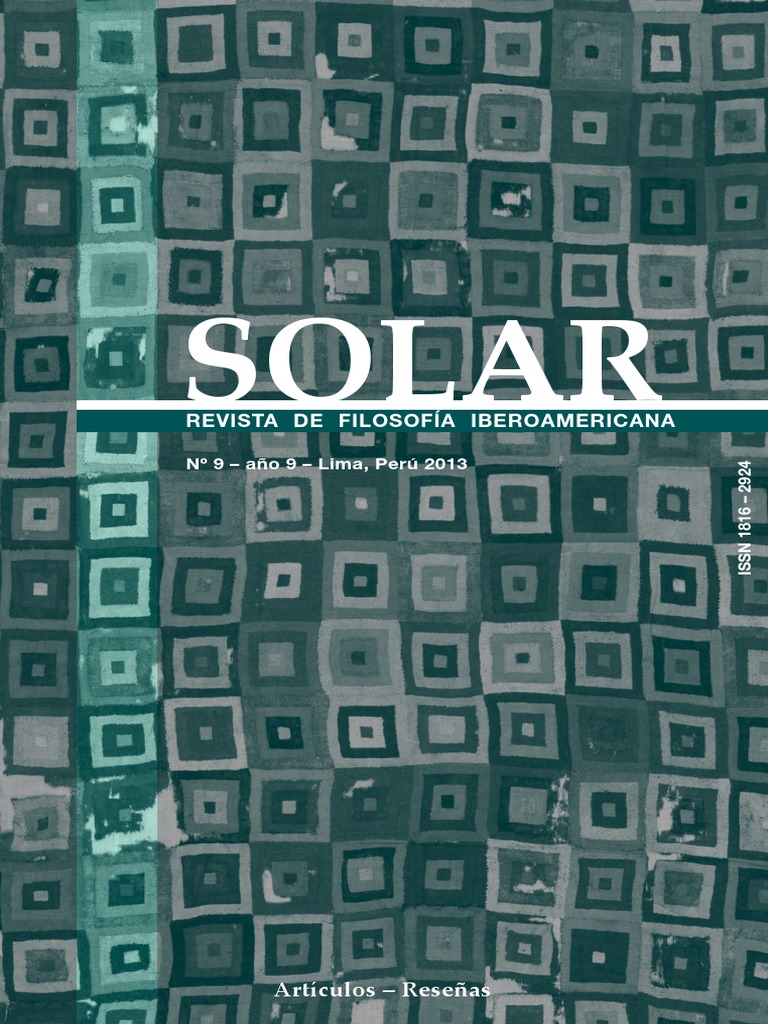 Solar. Revista de Filosofía Iberoamericana. | PDF | Trascendencia ...