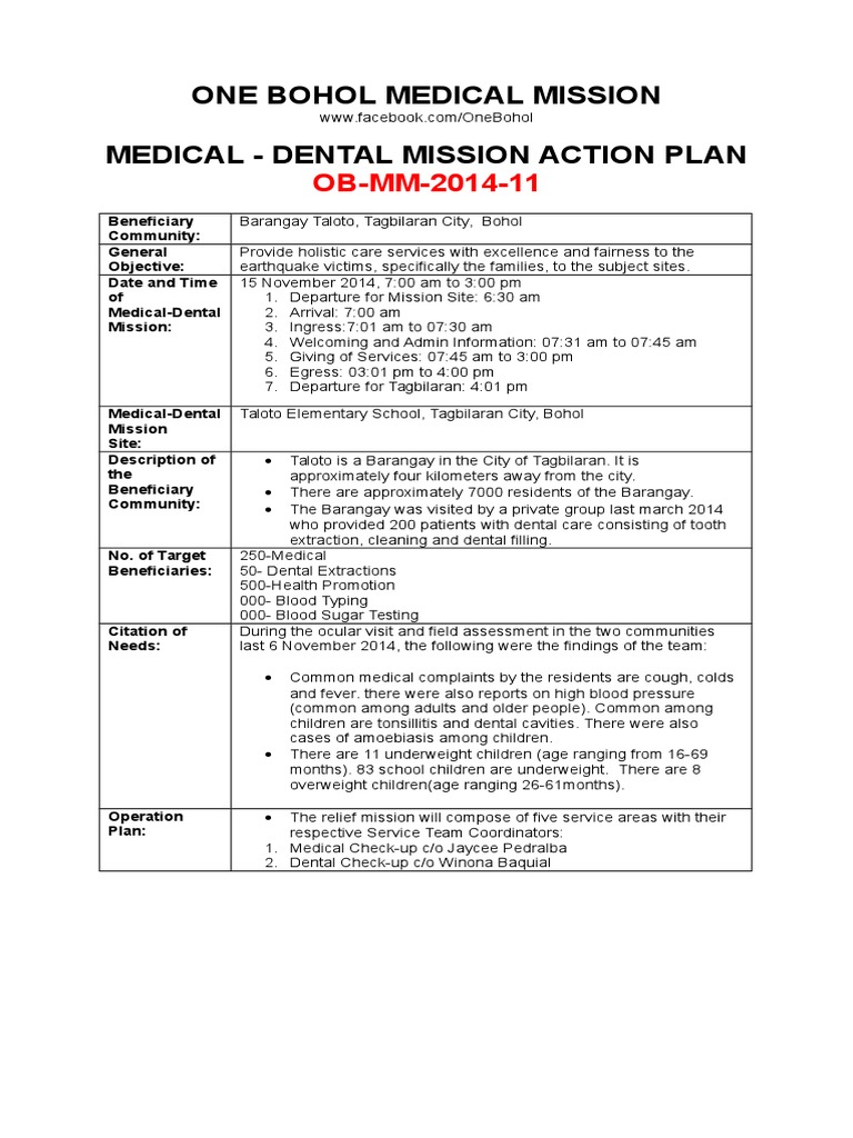 BUDGET PLAN Medical Mission | PDF | Physical Examination | Health ...