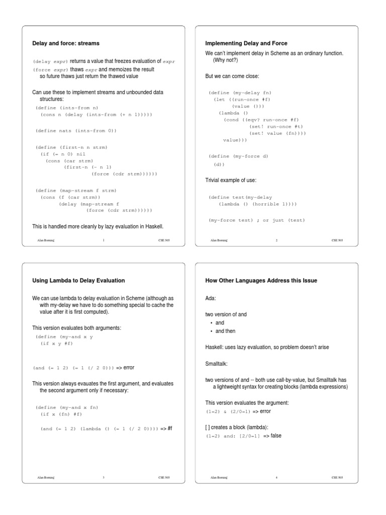 Implementing Delayed Evaluation and Streams Using Lambda Functions in ...