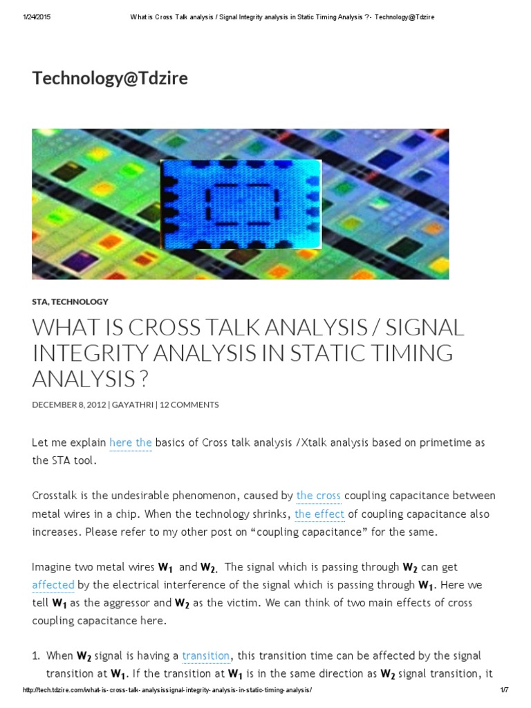 Signal Integrity Analysis In Static Timing Analysis Pdf Computer