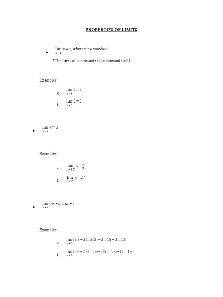 Lim The Limit of A Constant Is The Constant Itself | PDF