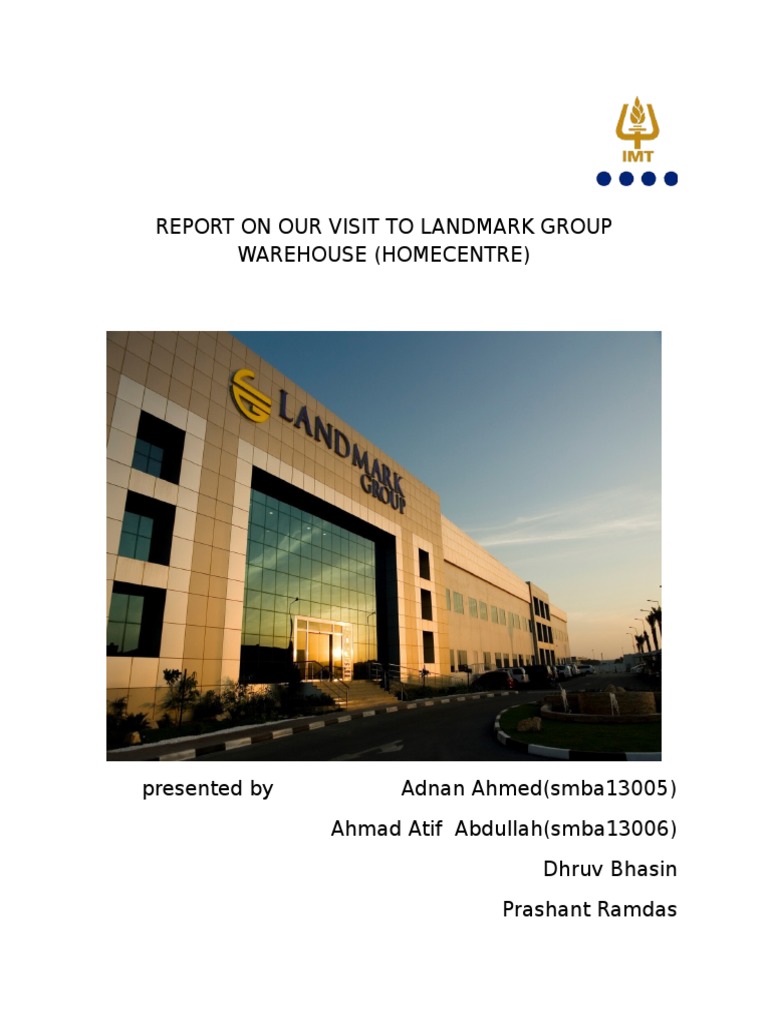 Landmark Group Warehouse Visit Report | PDF | Warehouse | Trade