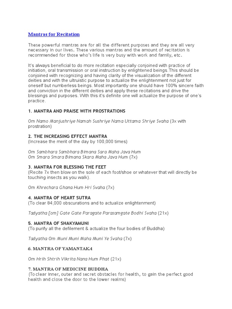 Comprehensive Buddhist Mantra Guide | PDF | Mantra | Buddhist ...