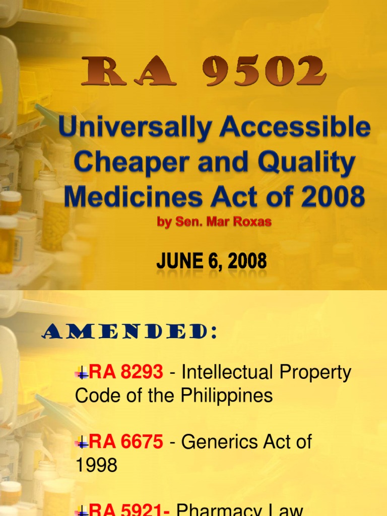 6.1 RA 9502.pdf | Pharmaceutical Drug | Over The Counter Drug
