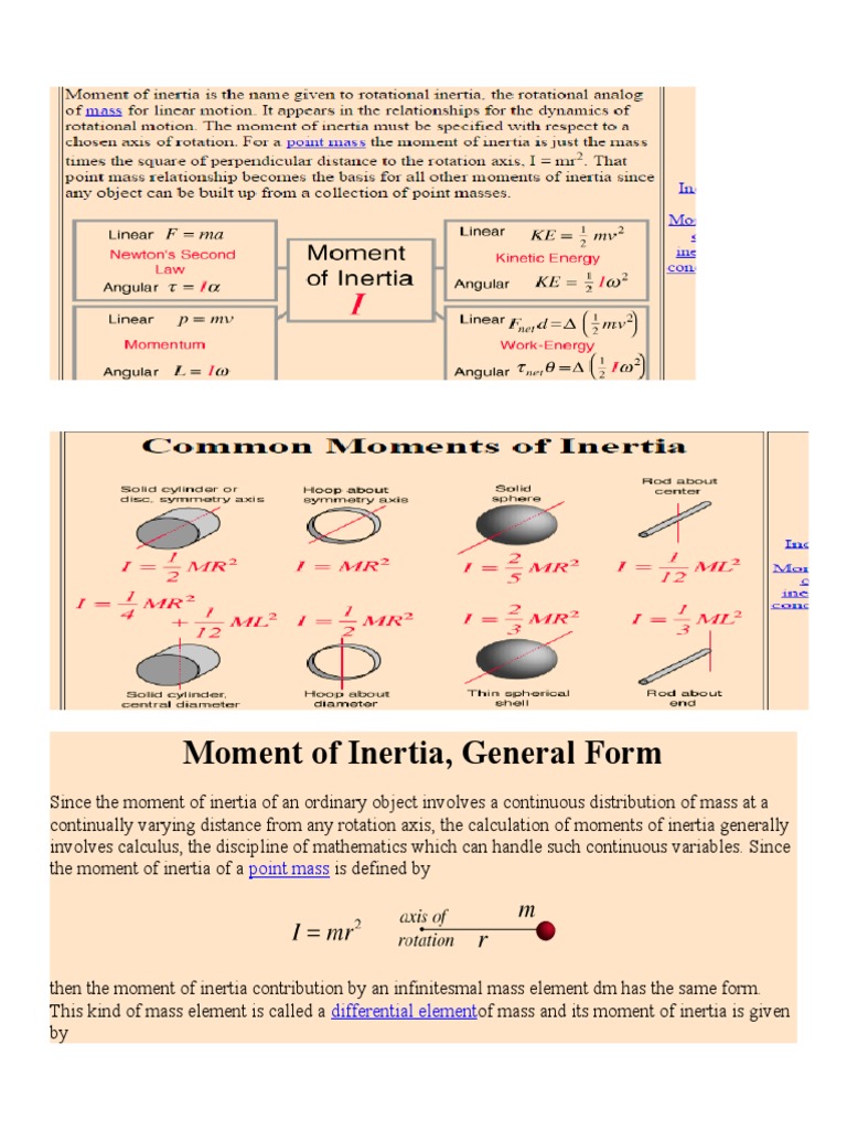 Moment of Inertia | PDF | Rotation Around A Fixed Axis | Rotation