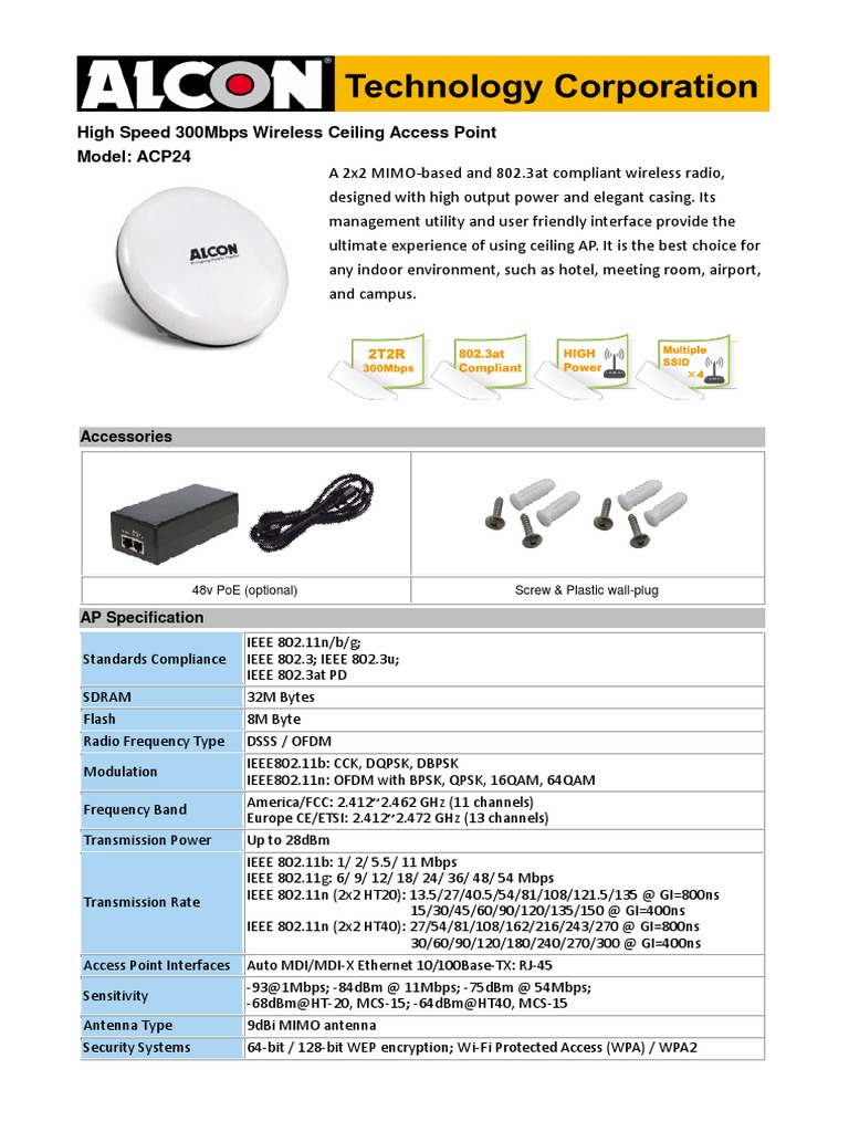 High-Speed Ceiling Access Point | PDF