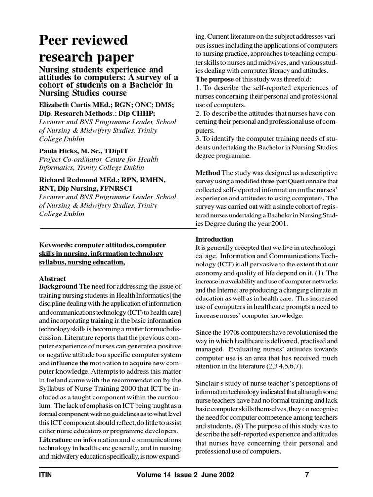 Nursing With Computers Pdf Nursing Educational Technology