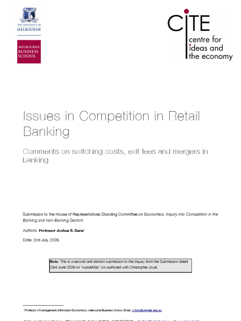Competition in Retail Banking | PDF | Fee | Banks