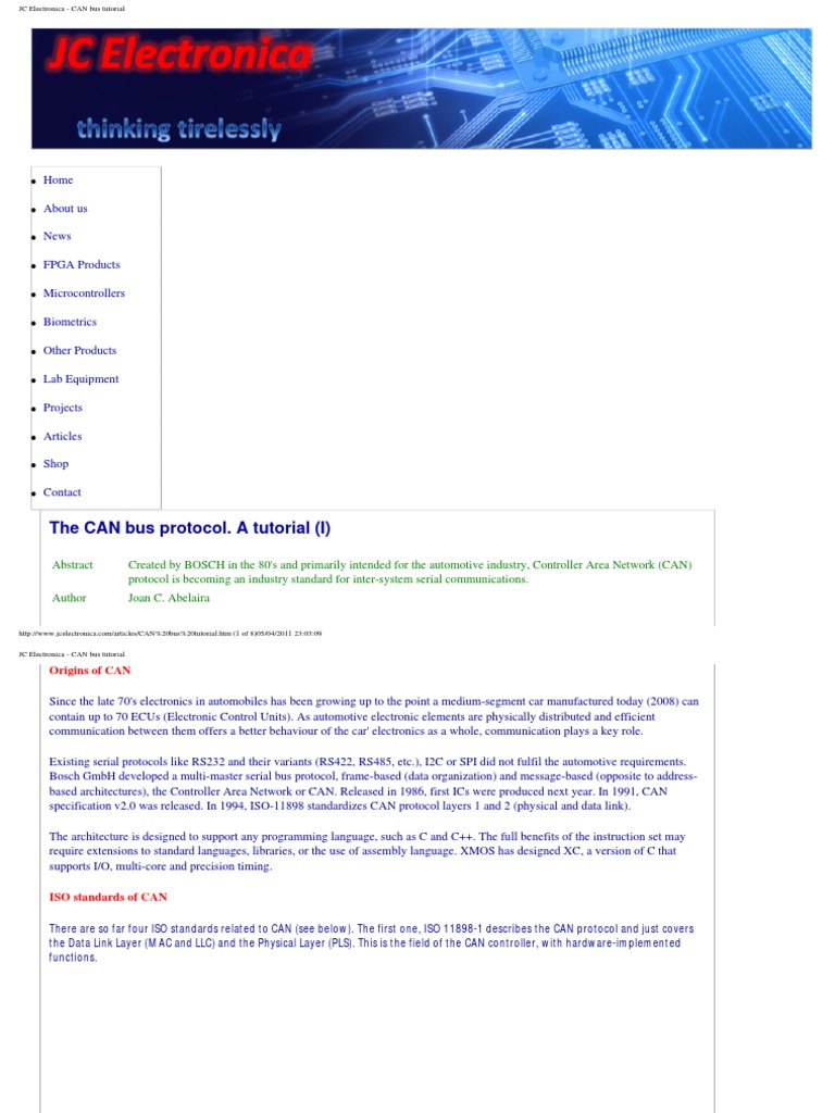 Can Bus Tutorial Pdf Electrical Engineering Digital Electronics