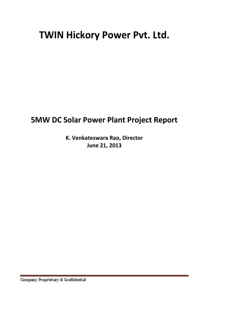 Twin Hickory 5MW DC Solar Power Plant Project Report PDF | PDF | Thin ...