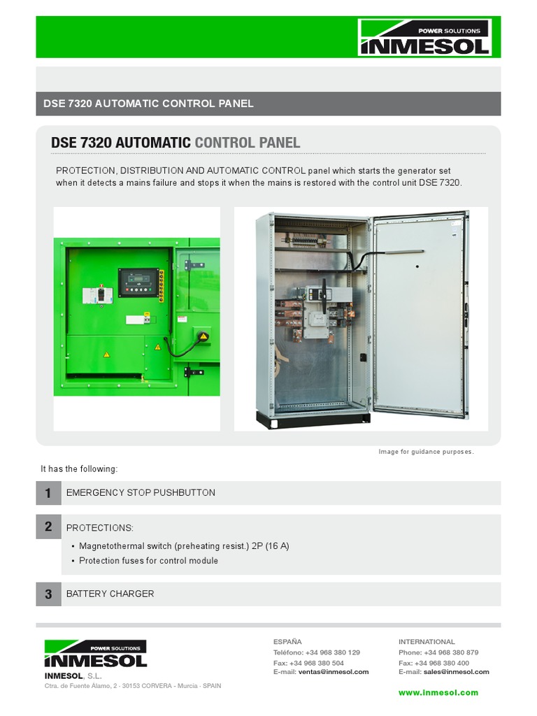 DSE 7320 Control Panel Guide | PDF