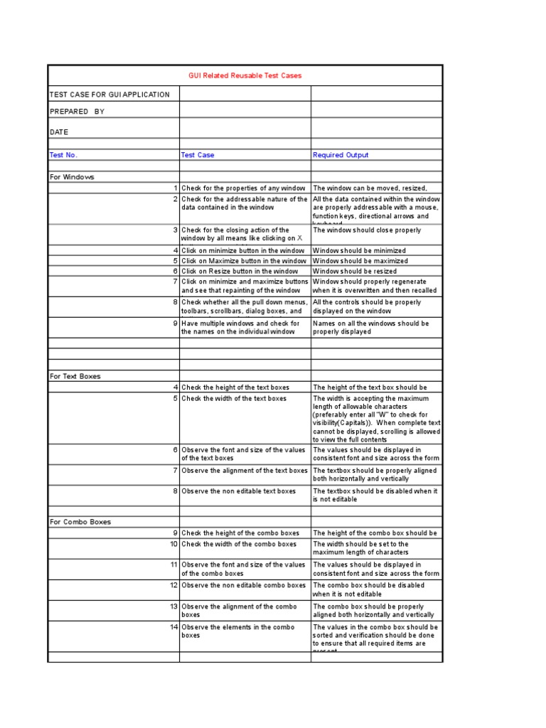 Reusable Test Case - GUI1 | PDF