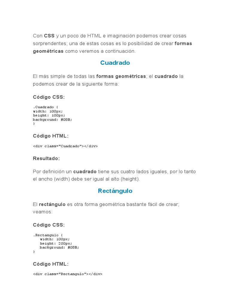 Figuras Geometricas css3 | PDF | Diseño web adaptable | Hipertexto