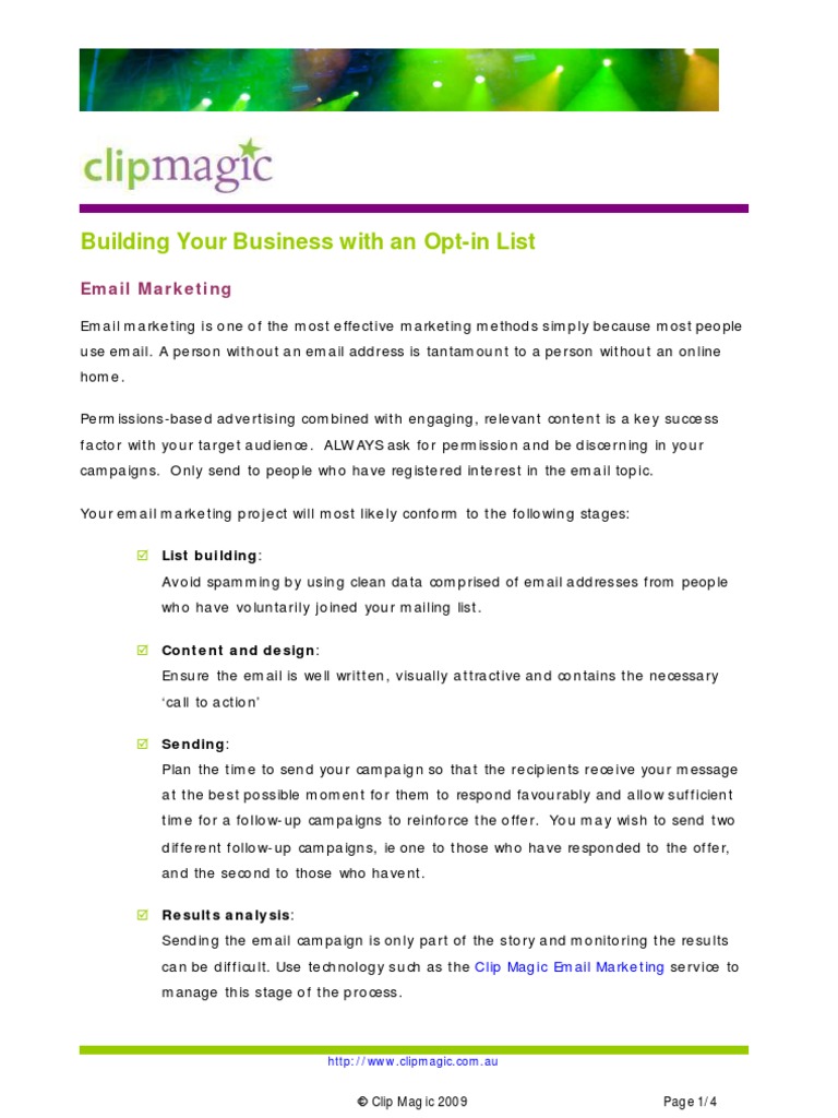 Build An Opt in List | PDF | Network Service | Digital Marketing