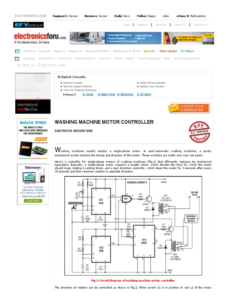 Washing Machine Motor Controller | PDF | Washing Machine | Timer