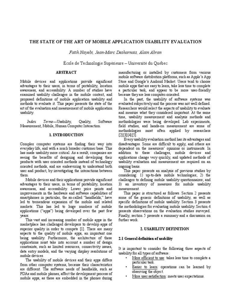 Mobile Application Usability Evaluation | PDF | Usability | Mobile App