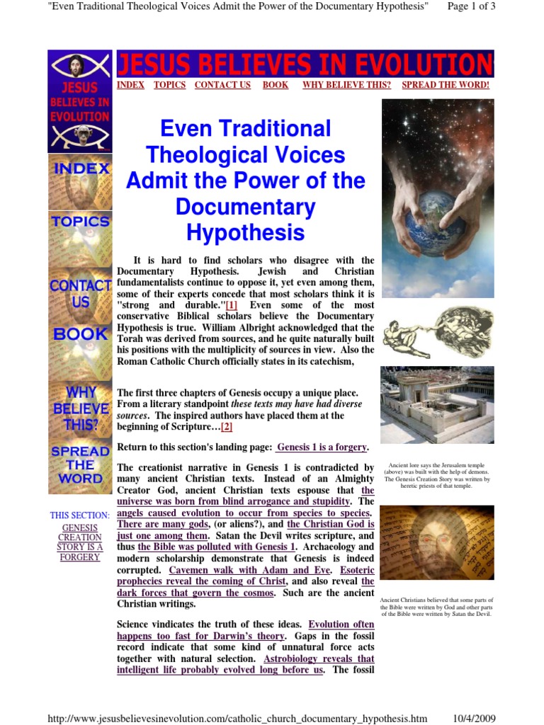 Even Traditional Theological Voices Admit The Power of The Documentary Hypothesis | PDF ...