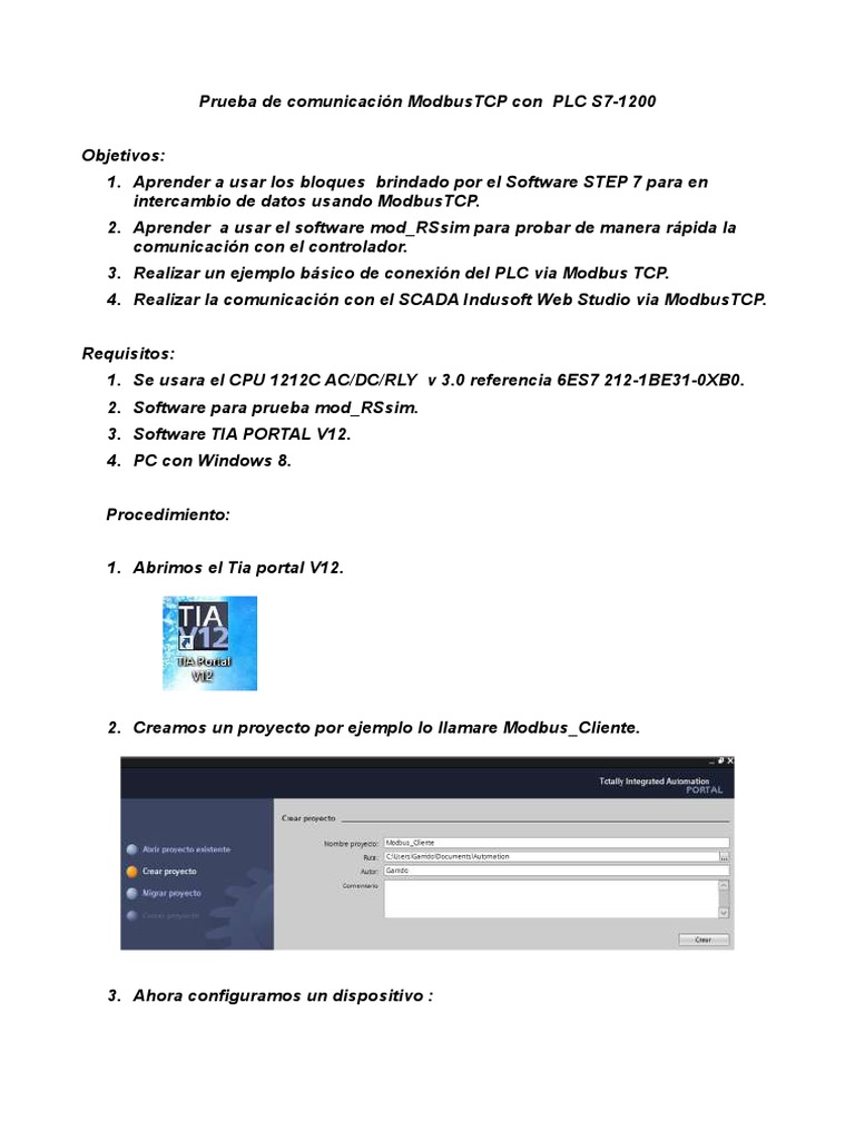 Modbus TCP PLC - s7-1200 | PDF