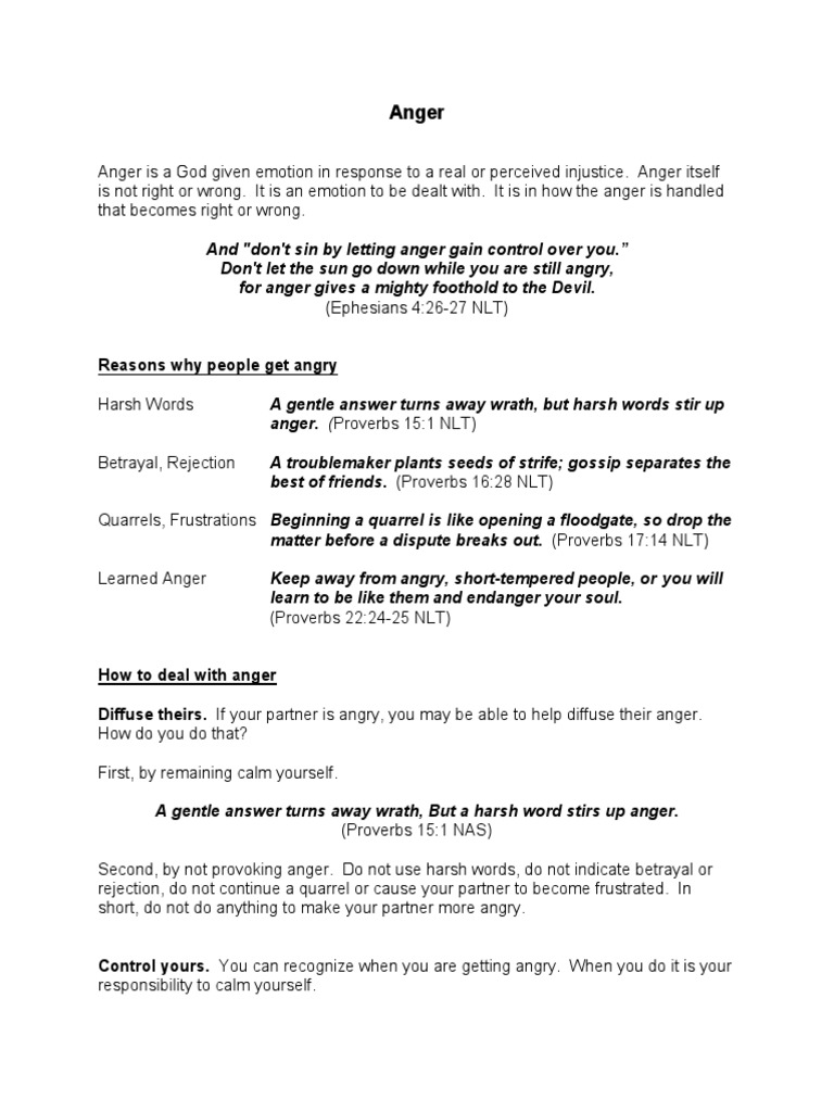 Anger PDF | PDF | Fruit Of The Holy Spirit | Anger