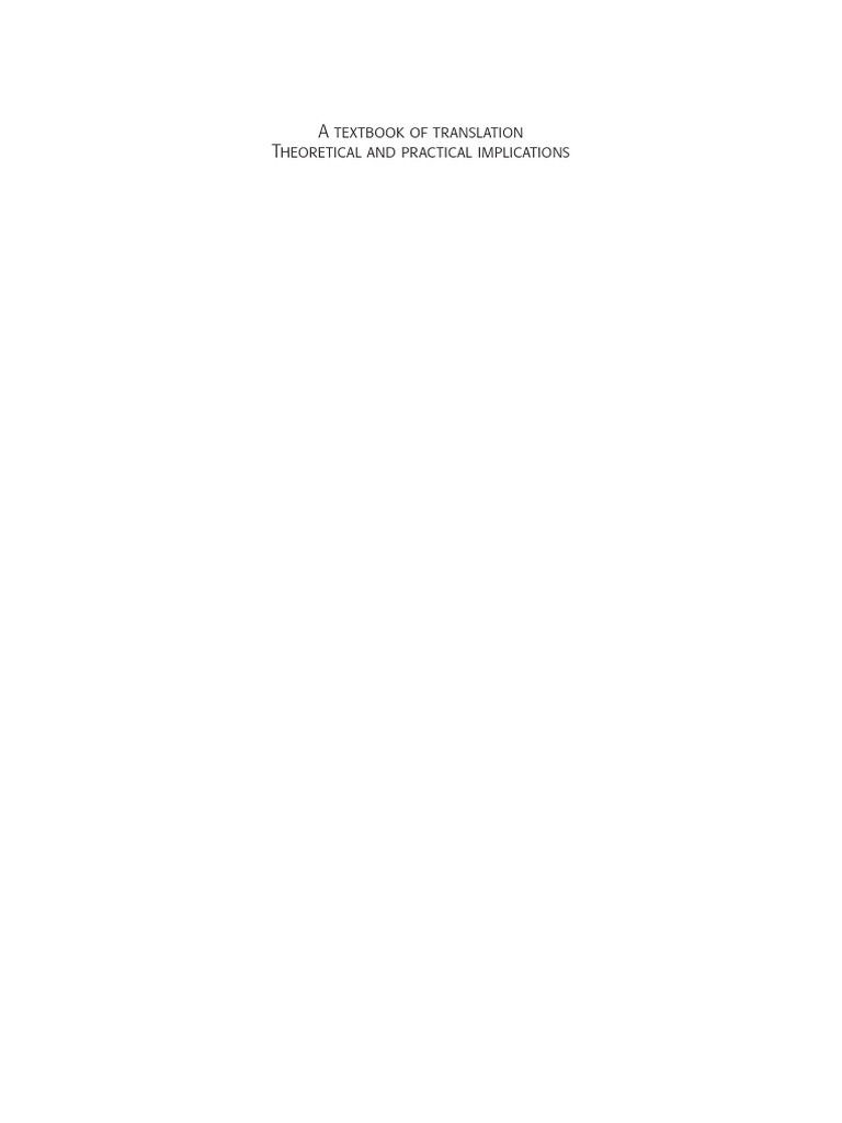 A Textbook of Translation PDF | PDF | Translations | Semantics