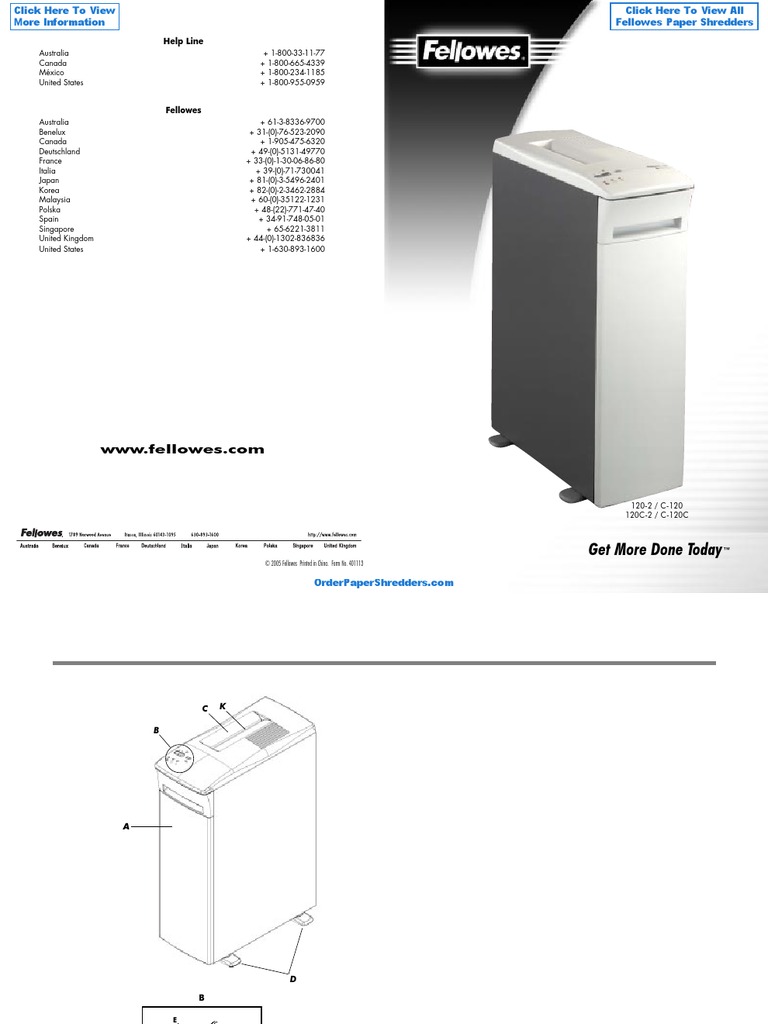 Fellowes Powershred C-120 Commercial Shredder - 34120 | PDF | Switch ...