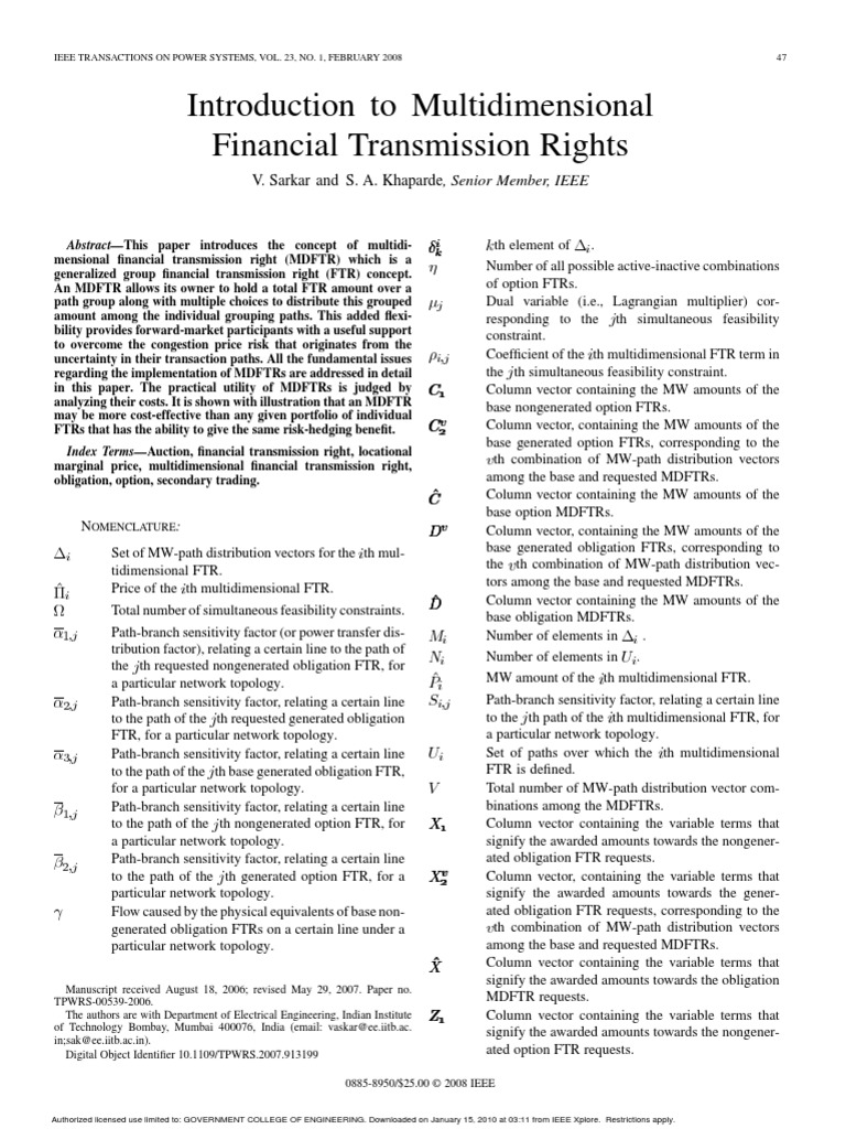 Introduction To Multidimensional FTR | PDF | Vector Space | Option ...