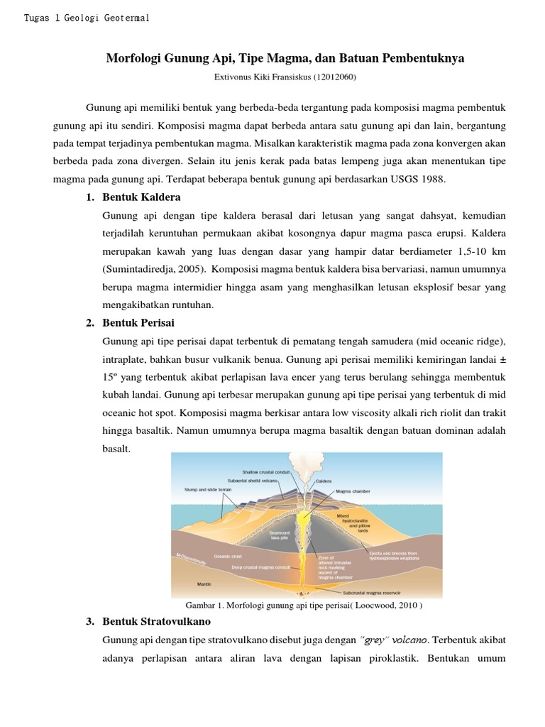 Morfologi Gunung Api Dan Karakteristik Magma Penyusunnya | PDF