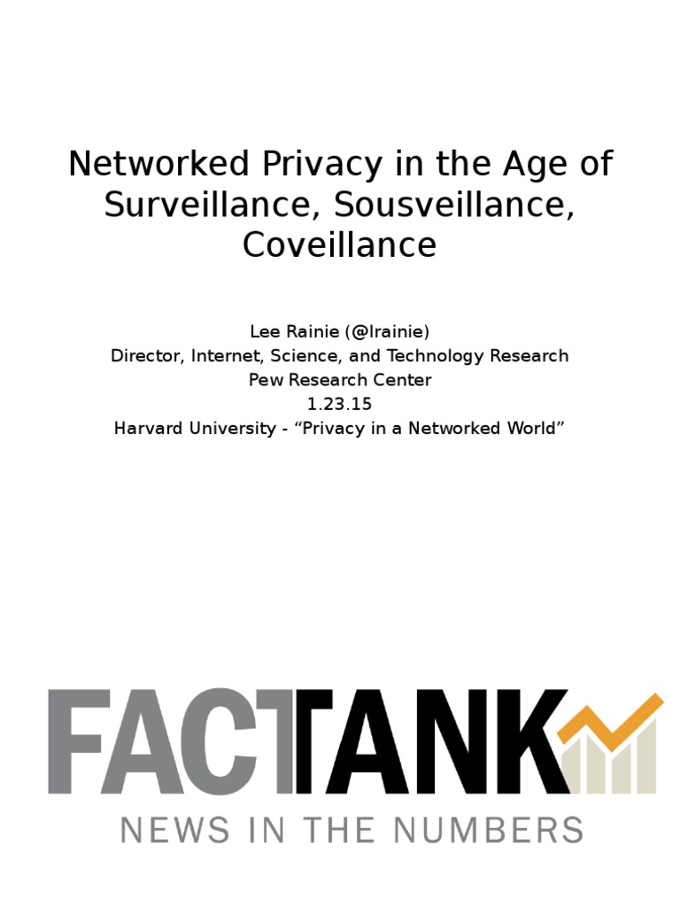 Networked Privacy in The Age of Surveillance, Sousveillance, Coveillance | PDF | Privacy | Tor ...