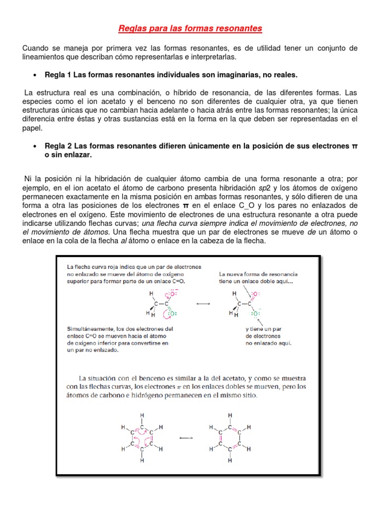 Reglas para Las Formas Resonantes | PDF | Enlace químico | Interacción