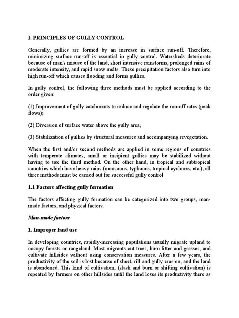 Gully Structure | PDF | Erosion | Surface Runoff