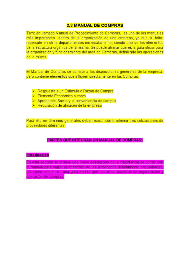 2.3 Manual de Compras | PDF | Business | Science