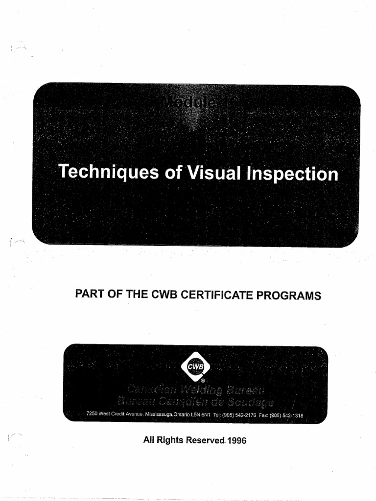 Techniques of Visual Inspection | PDF